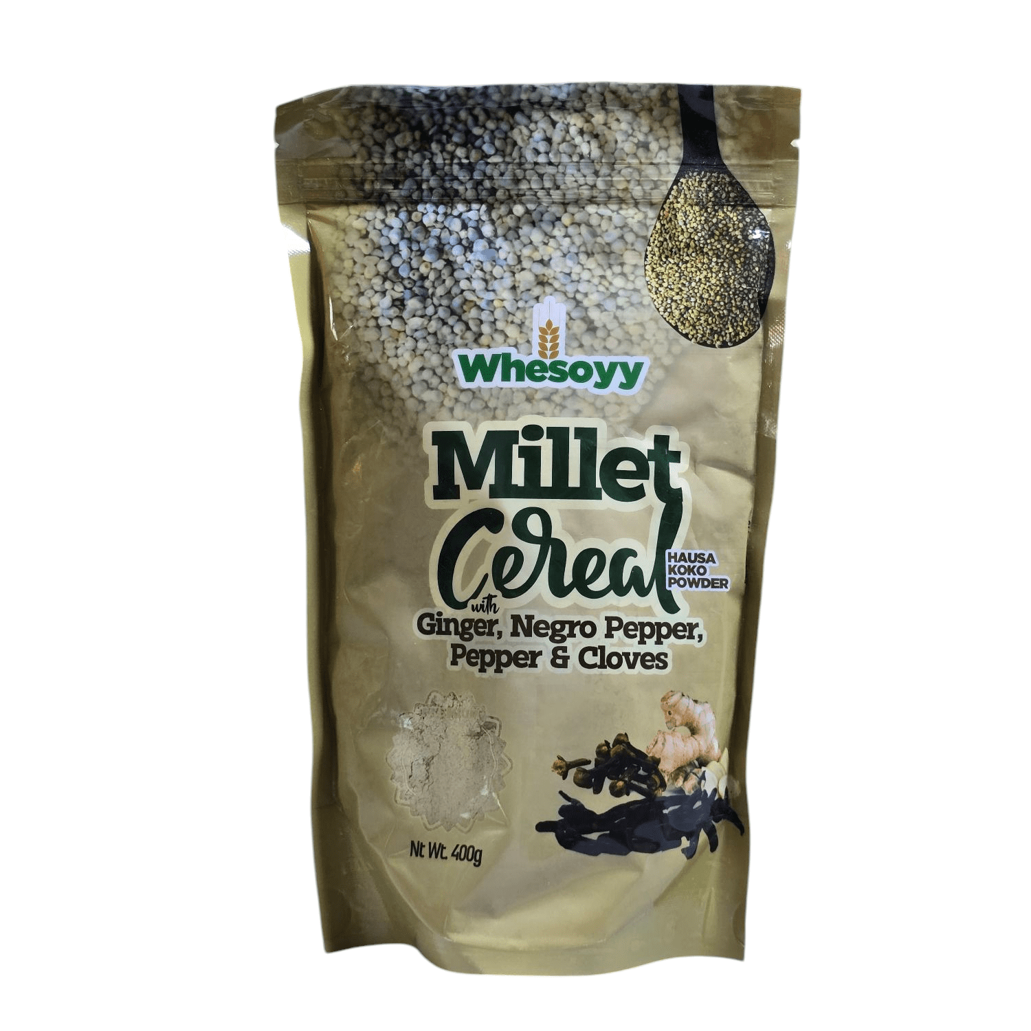 Wheysoyy Millet Cereal with Ginger, Negro Pepper, and Cloves